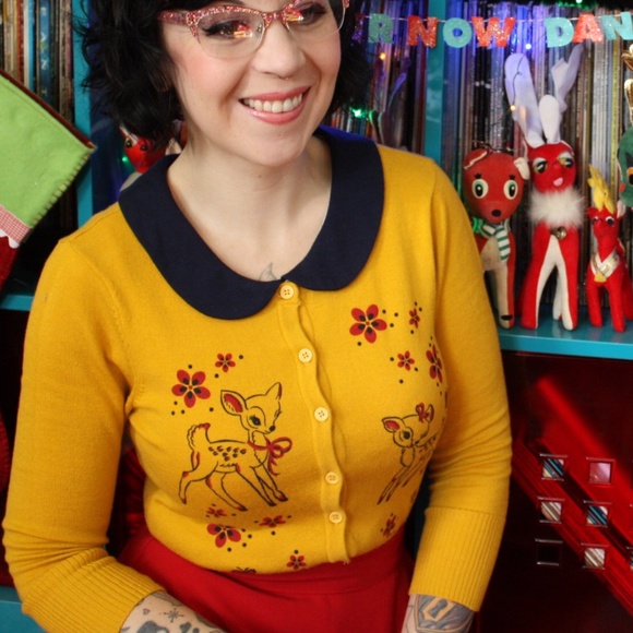 Miss Ladybug | Sweaters | Miss Ladybug Vintage Deer Fawn Mustard ...